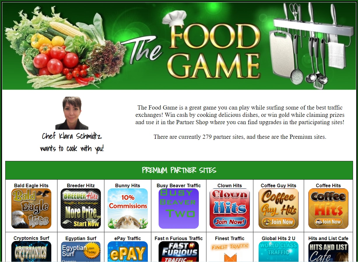 The Food Game splashpage: Premium Partners